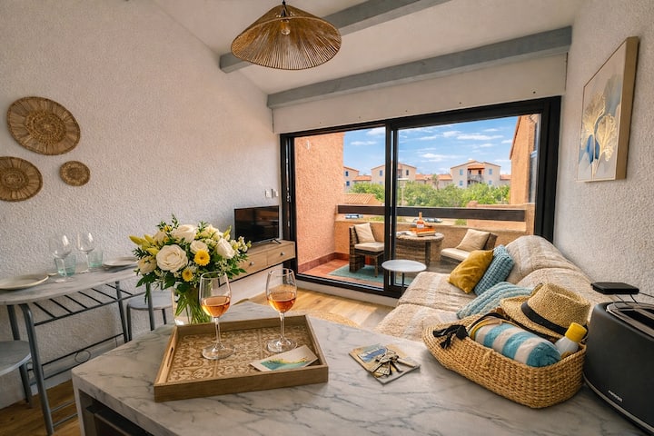 Studio Cosy Balcon Sud Plage Naturiste 75 M - Leucate