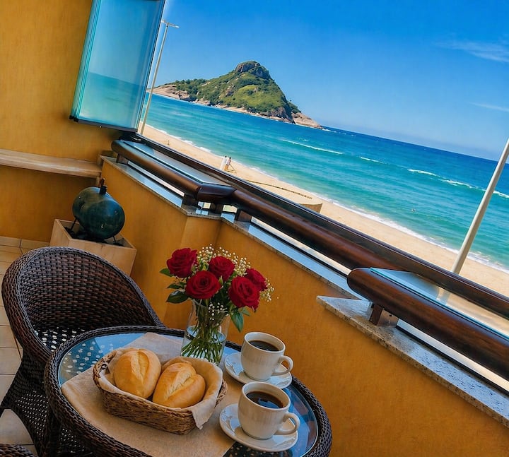 Pé Na Areia  Frente Mar Varanda Com Vista Incrível - Recreio