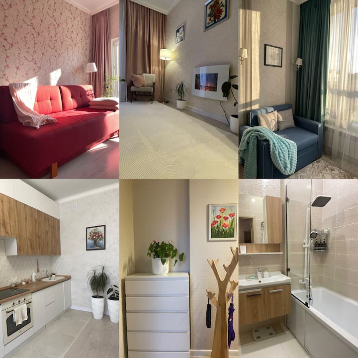 Sunny Cozy Apartment • Fireplace • Expo - Kazakhstan