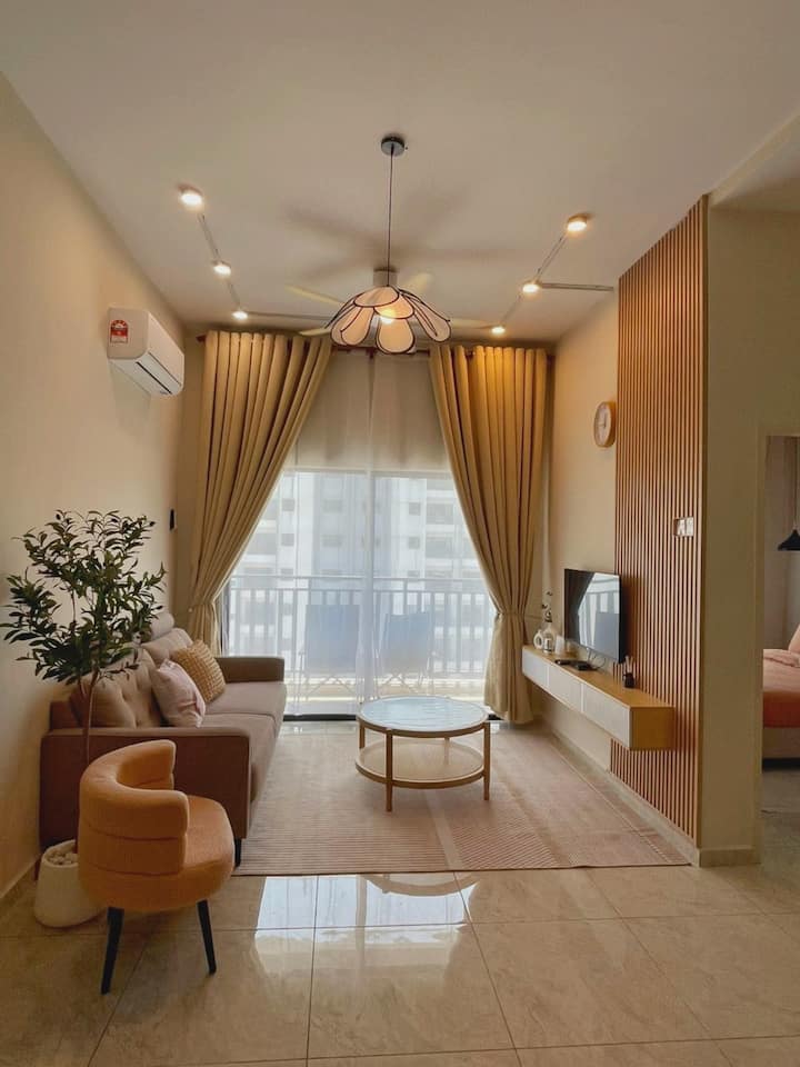 Cozy Japandi 2br • Pool View • Near Klebang• 6 Pax - Malacca