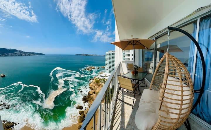 Terraza Frente Al Mar | Vista Espectacular - Acapulco