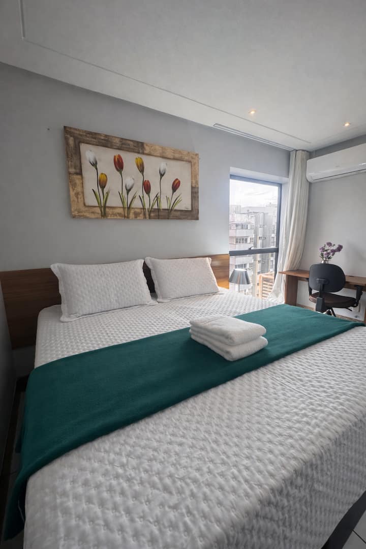 Flat Aconchegante Com Vista Para A Praça Do Sol. - Goiânia