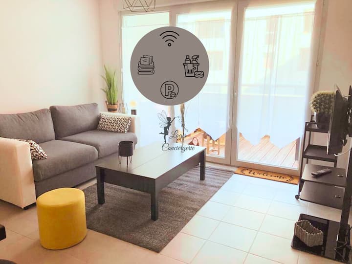 T2 Cosy, 4 Pers, Balcon, Pking Privé, Centre-ville - Biscarrosse