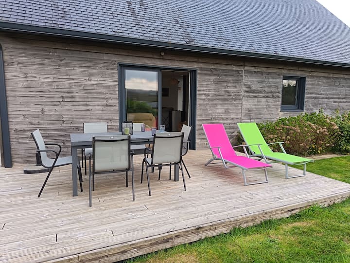 Ty Menn Glaz Maison Bois, Plain-pied, 6 Personnes - Réservoir de Saint-Michel