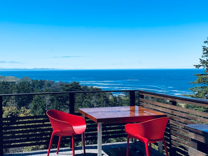 Bauhaus- Ocean View Midcentury Gem On 10 Pvt Acres - Mendocino, CA