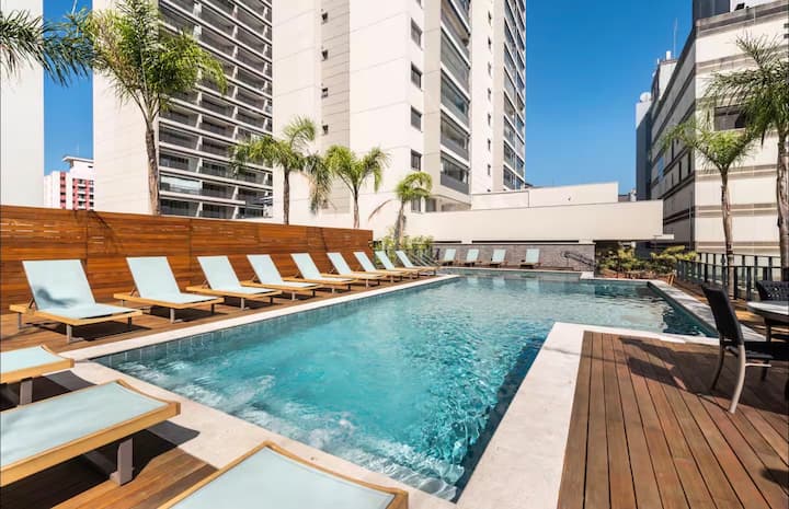Studio Moderno C/ Piscina Aquecida Perto Paulista - Brasil