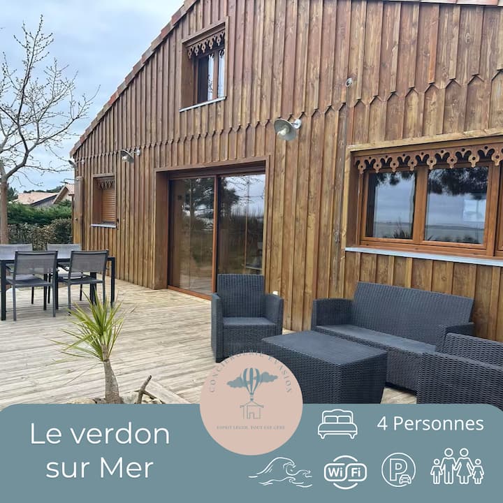 Beau Chalet Vue Sur Mer Accès Direct Plage - Le Verdon-sur-Mer