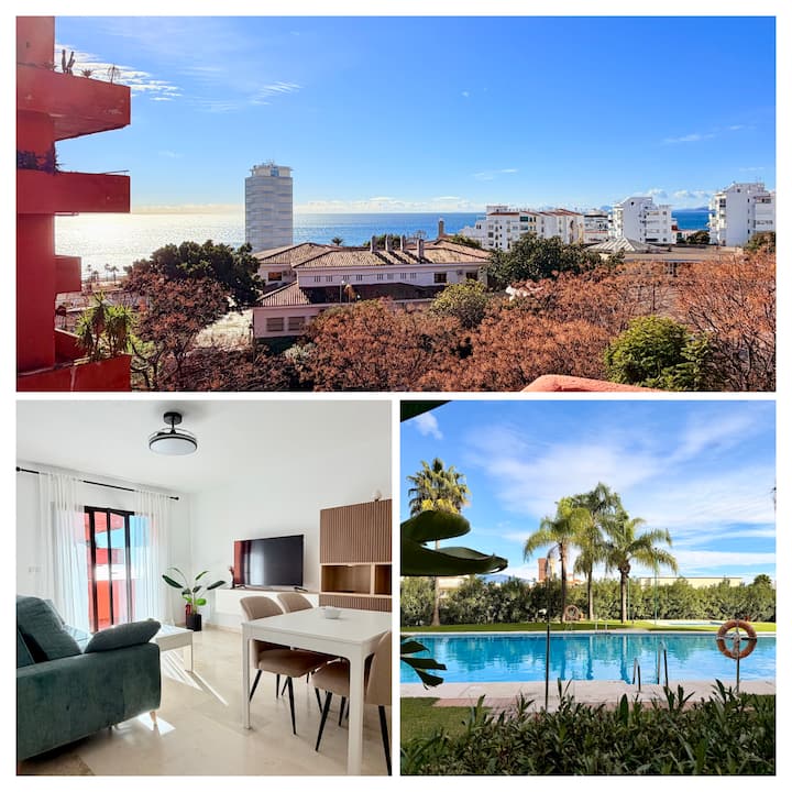 Gran Terraza Con Vistas Al Mar | Piscina Y Parking - Estepona