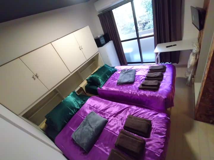 Kyoto U 3min 208 Twin Bed Apt - 31+ Days Share - Kyoto