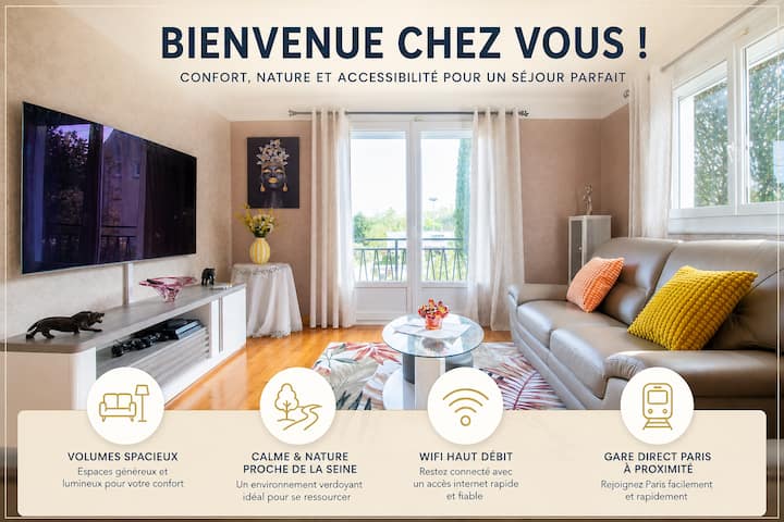 Chez Bibi & Perfect - Balcon - Spacieux - Wifi - Évry