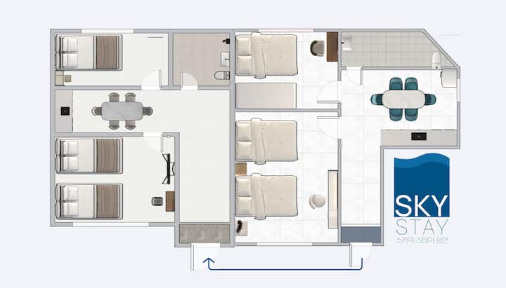 ·1층 ·광안역5분 ·방4개 ·욕실2개 ·무료짐보관 ·리모델링 ·광안리해수욕장 - Busan