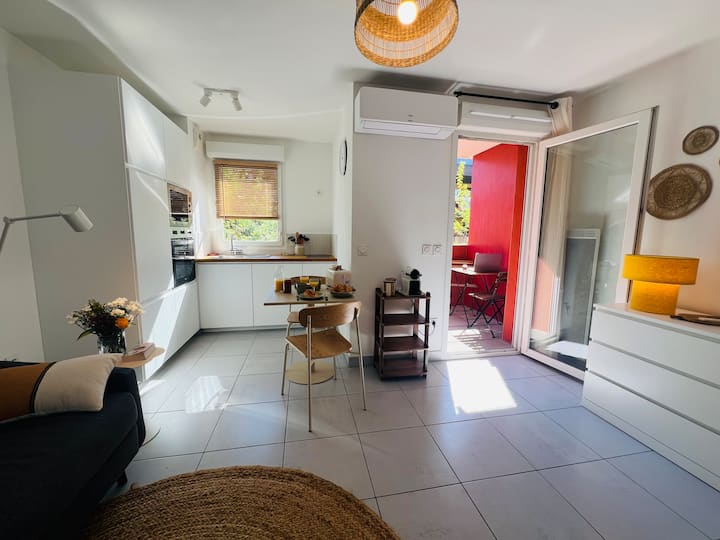 Studio Balcon+parking - 5 Min Plage & Montpellier - Lattes