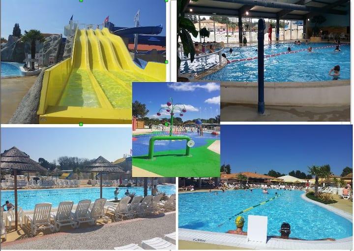 Mobil Home 6/8 Pers Sur Camping 4 * Les Charmettes - Les Mathes