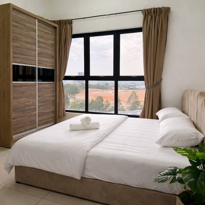 Serene Comfort 3br Home | Sleeps 5 (2q + 1s) - Puchong