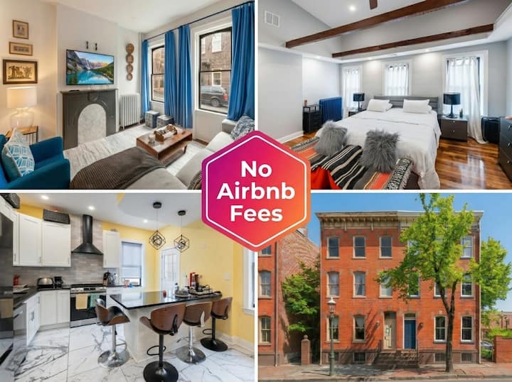 ‼️4br Historic Victorian Townhouse W/ Bbq & Yard - Allentown, NJ