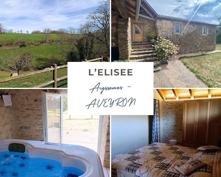 Elisée Charme Spa Bbq Vue Vallée Déconnexion 7pers - Villefranche-de-Panat
