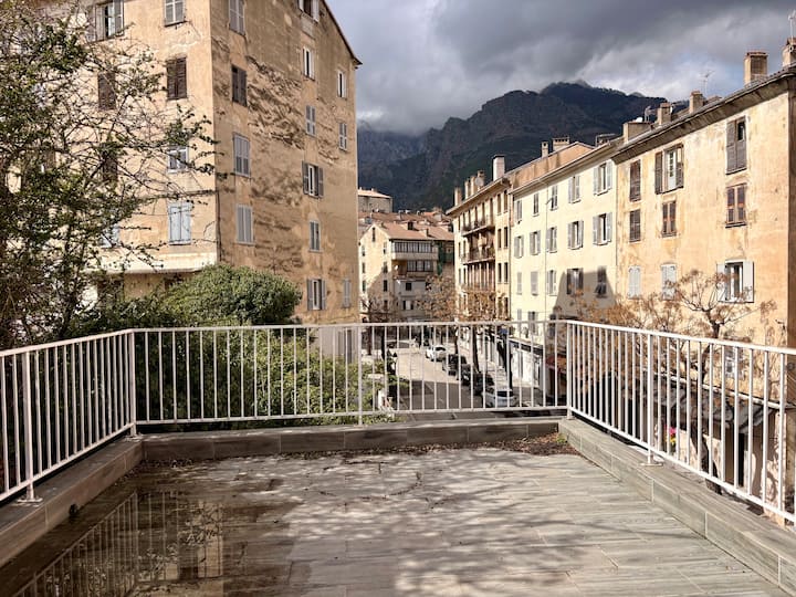 Appartement 2 Couchages Avec Grande Terrasse - Corte