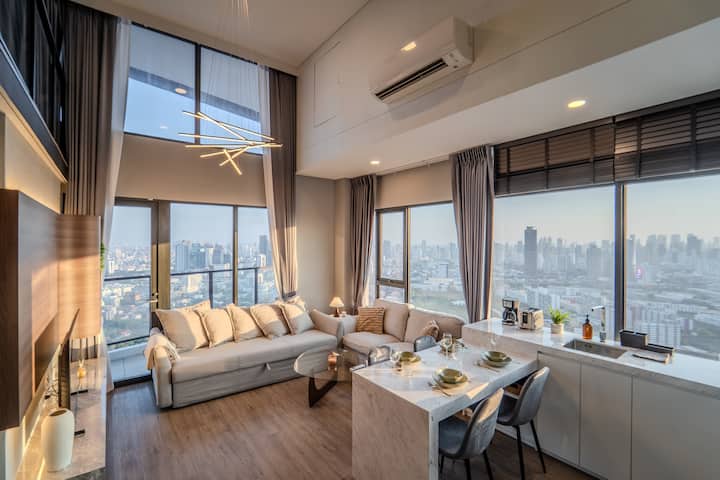 6 Stars Panoramic Bright Designer 2bd Apt Skyline - Bangkok