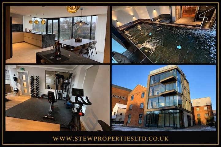 2 New Apartments For 15 With Spa Pool, Gym & Lift - Shrewsbury