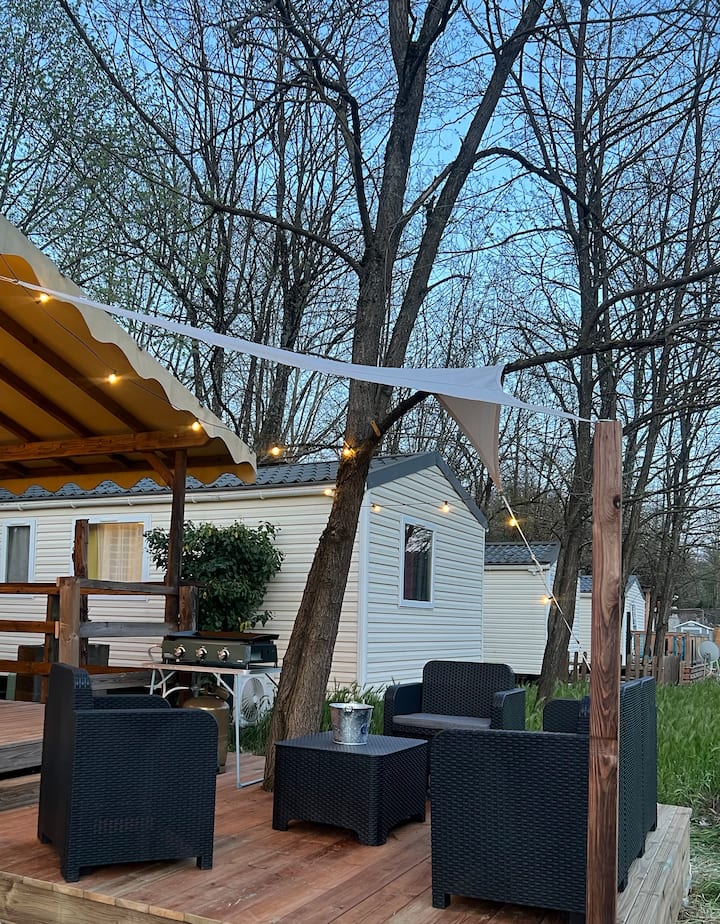 Charmant Mobil Home 6 Pers Dans Camping Familial - Largentière