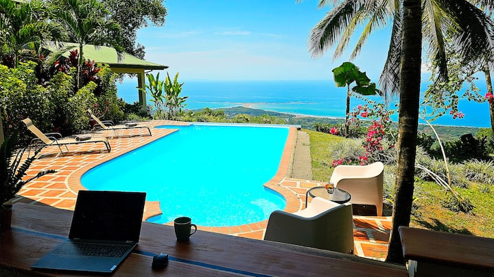 Whale Tail View • Ocean View Villa • Sunset - Costa Rica