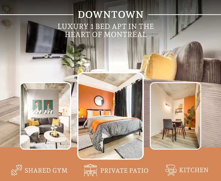 Sleek Montreal Escape | 1br + Gym + Patio - LaSalle