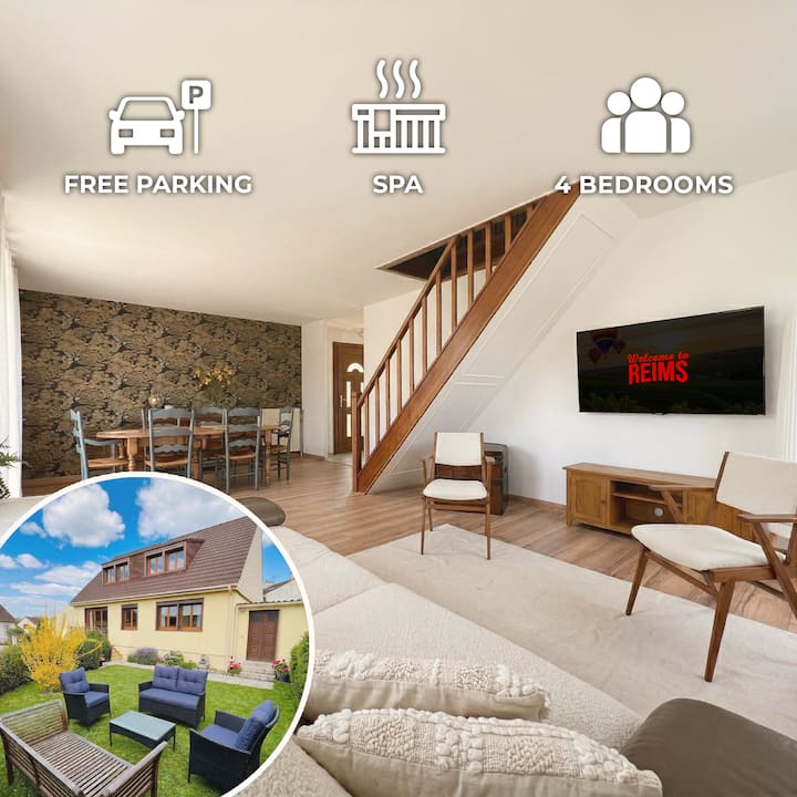 La Bohémienne • Maison • Spa • Jardin • Parking - Reims