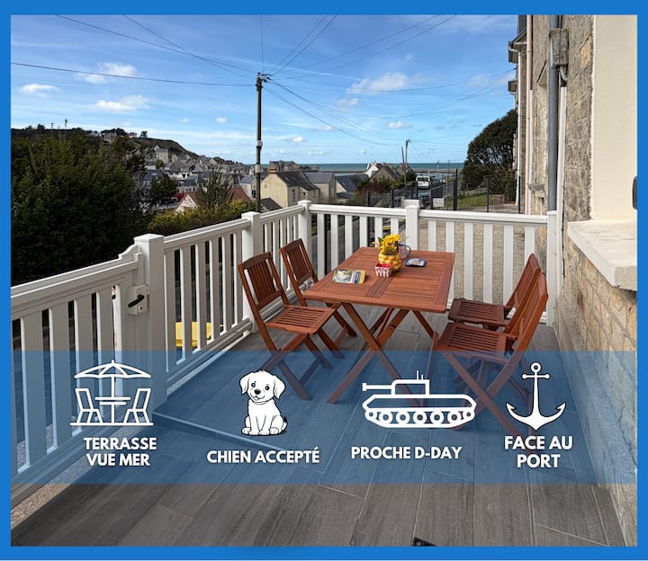 Port Bleu Maison Cosy Vue Mer Belle Terrasse - Port-en-Bessin