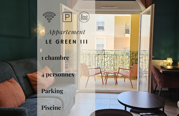 128 - Le Green Iii -4 Pers, Clim, Piscine, Parking - Montpellier