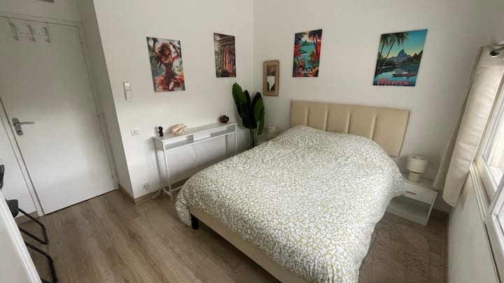 Chambre Polynésienne Climatisée En Maison Privée - Fabrègues