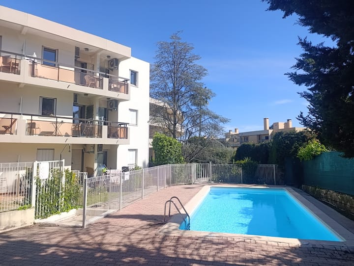 Blue Garden -Studio Avec Balcon & Piscine - 2 Pers - Nizza