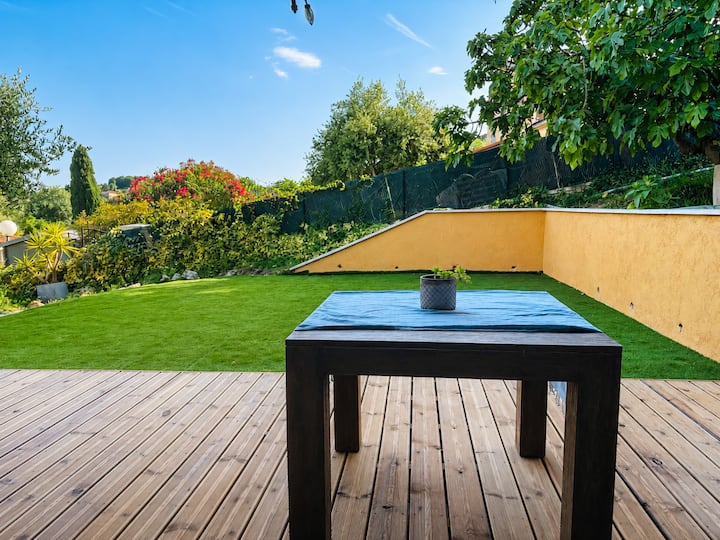 Villa Climatisée Avec Jardin, Résidence Sécurisée - Biot