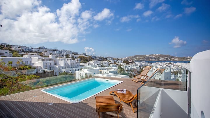Mykonos Town Villa • 6br • Pool • Parking•panormic - Mykonos