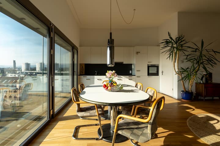 Basel City View Penthouse - Parking Ac & Fast Wifi - Basilea