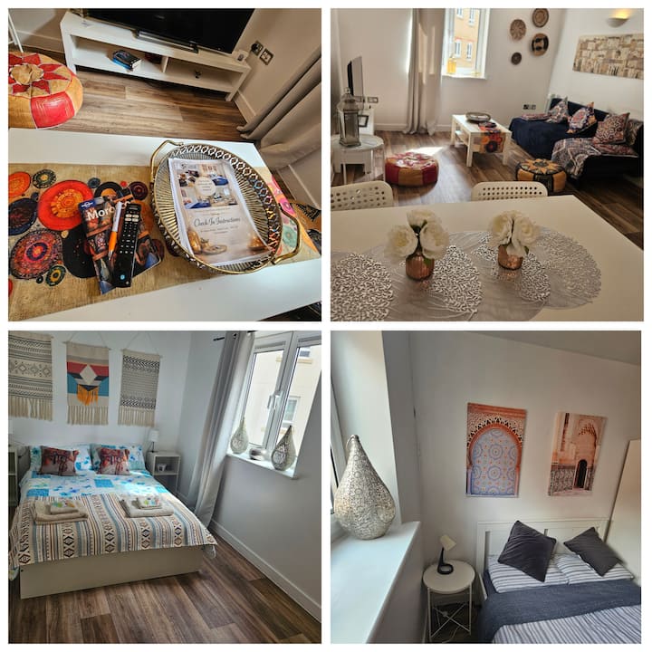 “City Centre • Moroccan 2br • Parking • Sleeps 6” - Northampton, UK