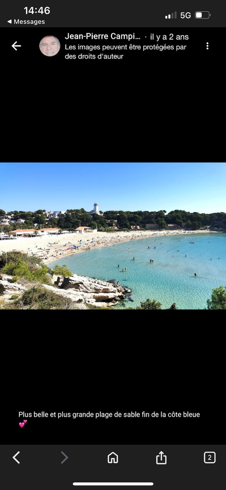 T2 Cosy/plage à Pied / Parking/clim Vacances & Pro - Martigues