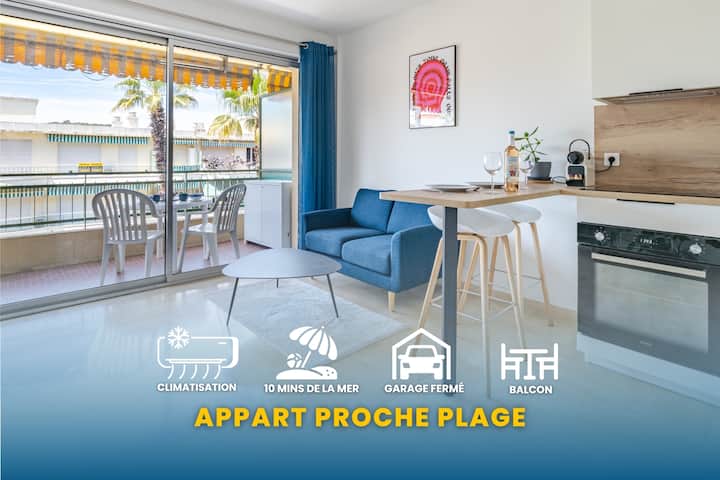Appart Avec Balcon, Plage à 10 Mins, Parking, Clim - Cagnes-sur-Mer