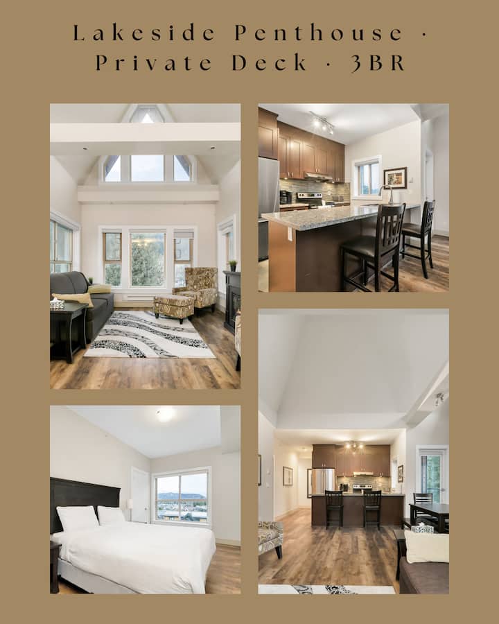 Lakeside Penthouse · Private Deck · 3br - Harrison Hot Springs