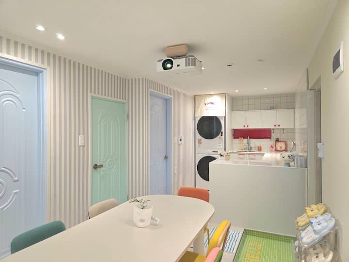 [New오픈할인] #6인숙소 #바닷가1초 #광안대교 #드론쇼 #광안리맛집 #컬러숙소 - Busan