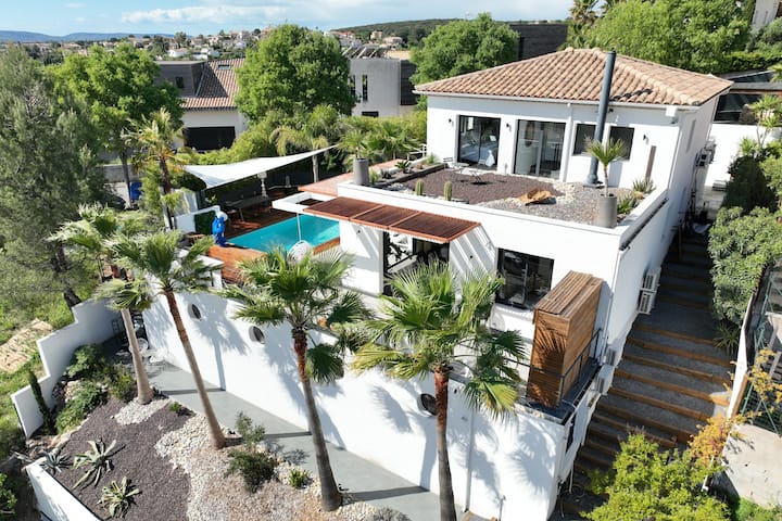 Villa Piscine Chauffée & Salle De Sport Et Cinéma - Montpellier