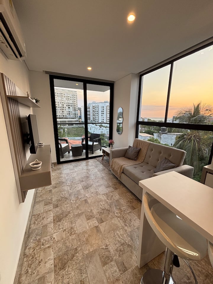Apto Vista Al Mar|rooftop & Playa A 2 Min Rodadero - Santa Marta