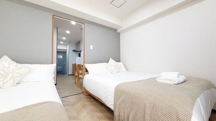 Direct To Namba & Kix/big 3 Beds 35㎡ Studio/max 6 - Oszaka