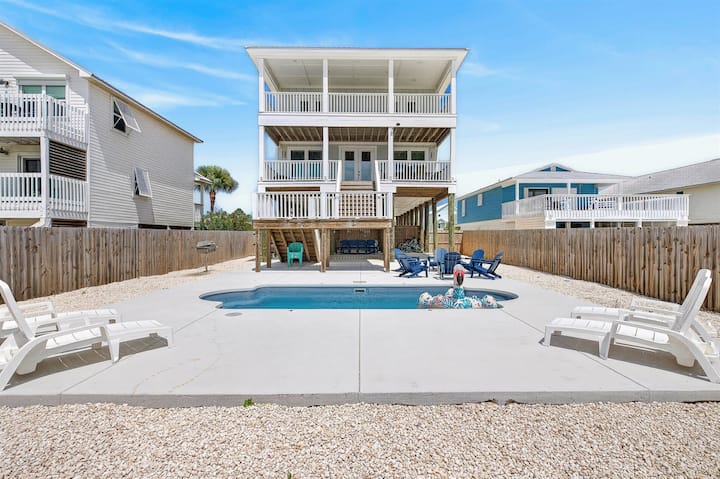 Huge Beachhouse W/ Private Pool - Walk To Beach - Alabama