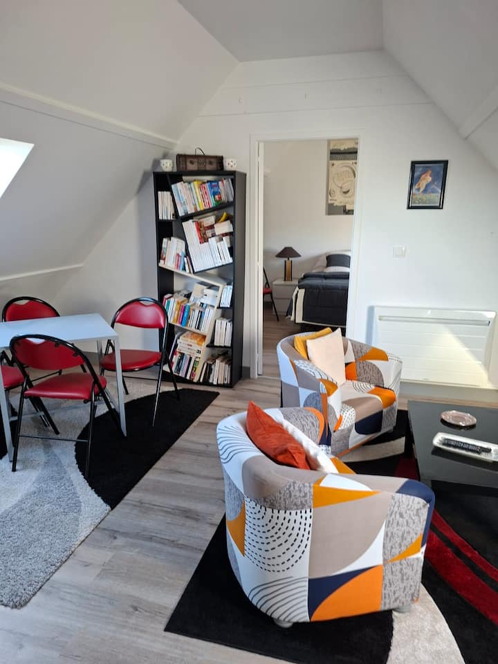 Studio éTage Maison Avec Douche, Cuisine, Chambre - Guérande