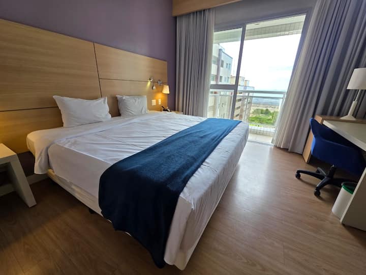 Flat Luxuoso Vista Mar C/ Varanda Em Santos - Santos