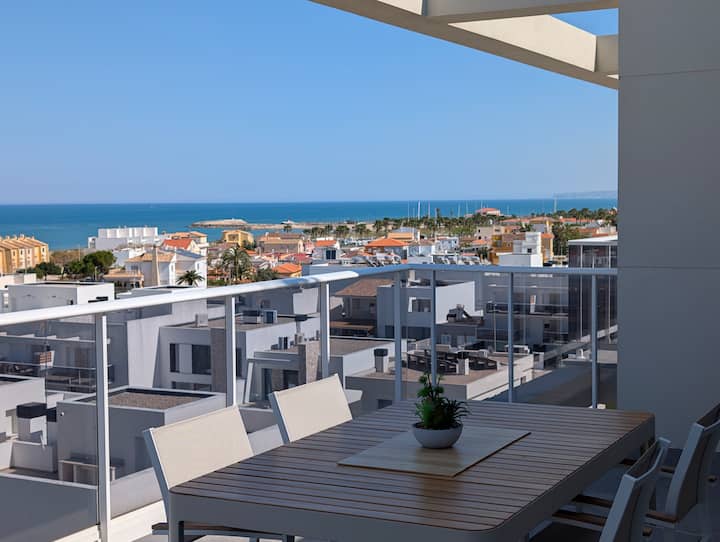 ÁTico De Obra Nueva Con Vistas Al Mar Y Piscina - Oliva