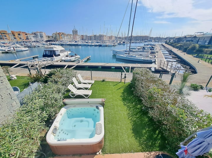 Marina Avec Jacuzzi, 8 Couchages, Superbe Vue Port - Agde
