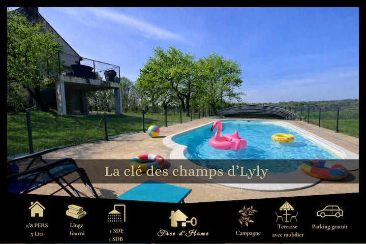La Clé Des Champs D’lyly - Piscine & Nature - Meslan