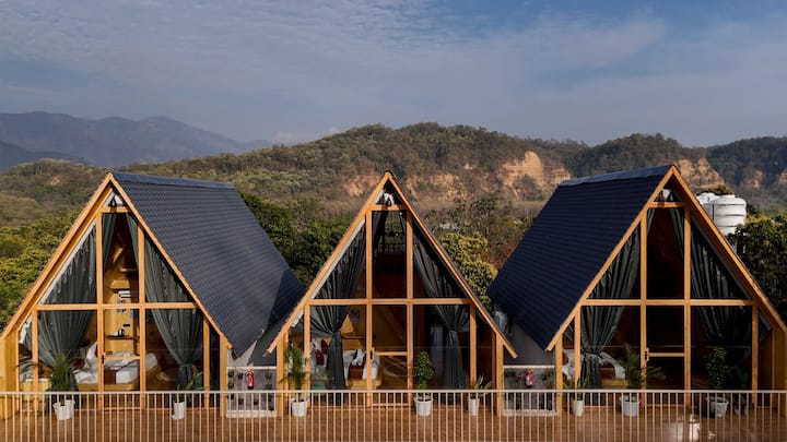 Corbett Milestone: Premium Glass A-frame Cottage 3 - India