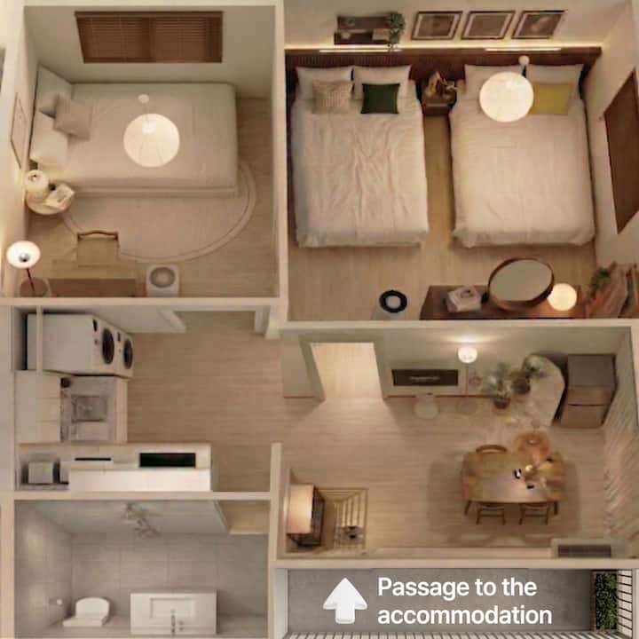 [New]강동역4분 | Kspo·아산병원·롯데월드·잠실·강남 | 퀸3·2룸6인 | 감성숙소 - 南韓